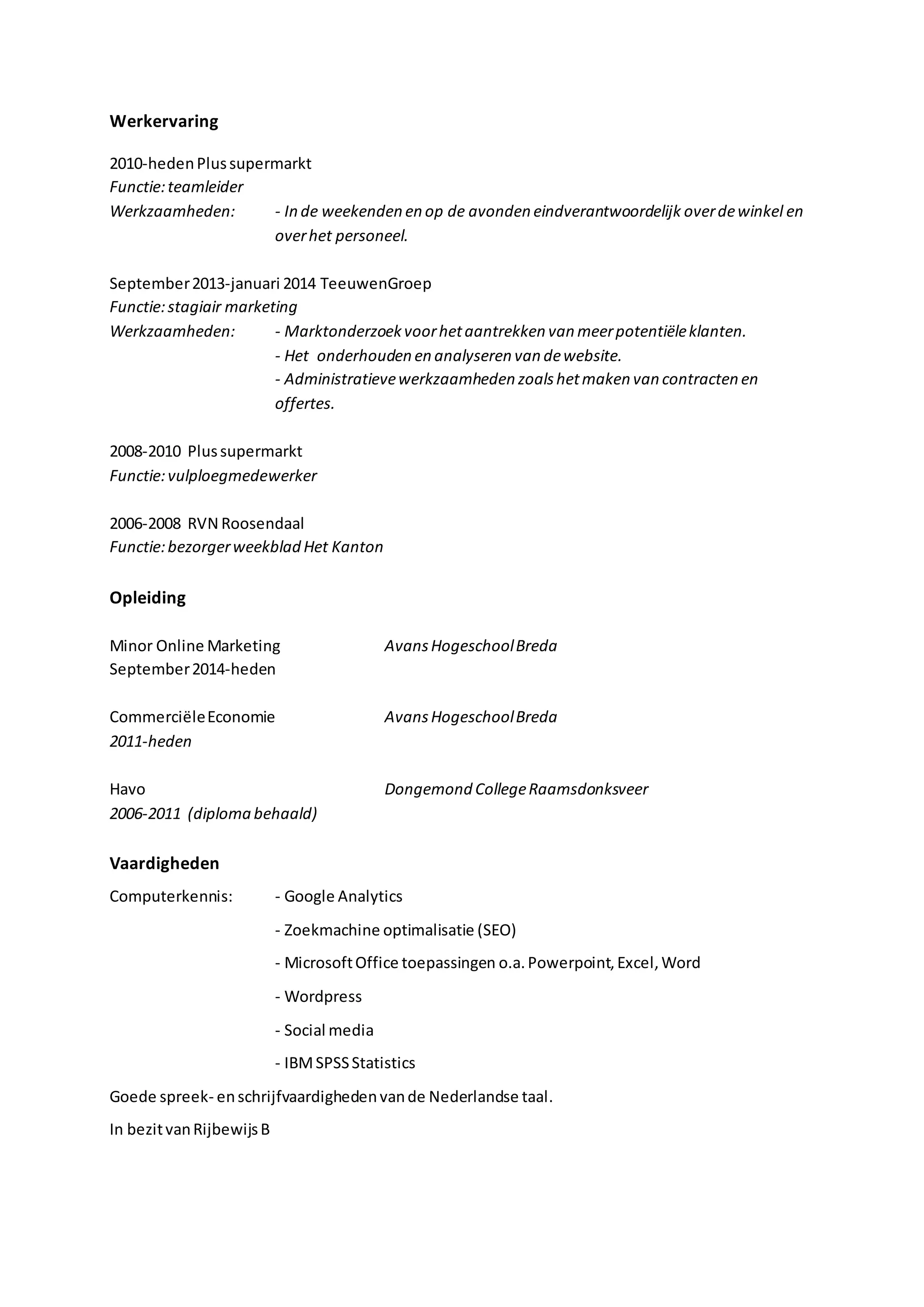 Cv remco figee slideshare | PDF