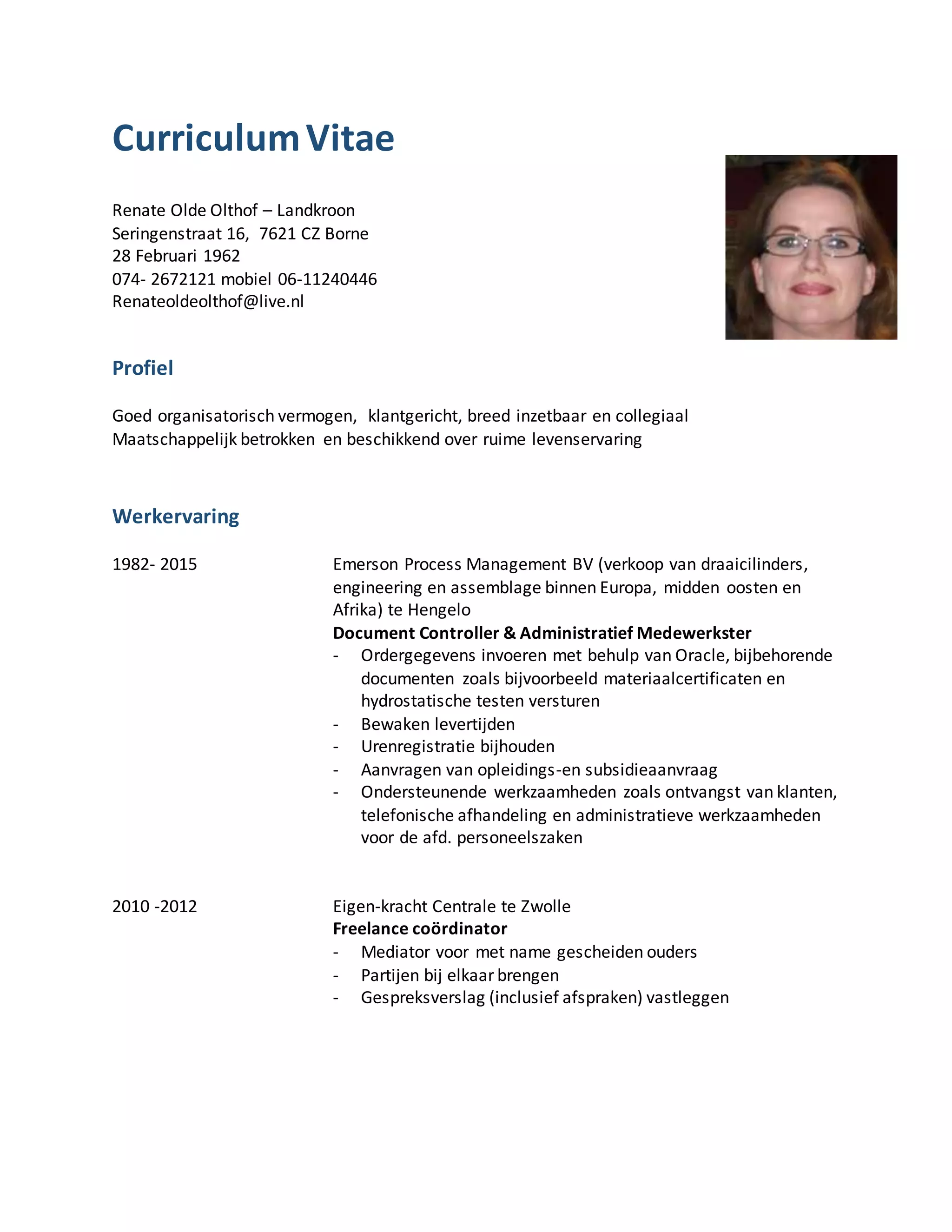 CV Renate Olde Olthof | DOCX
