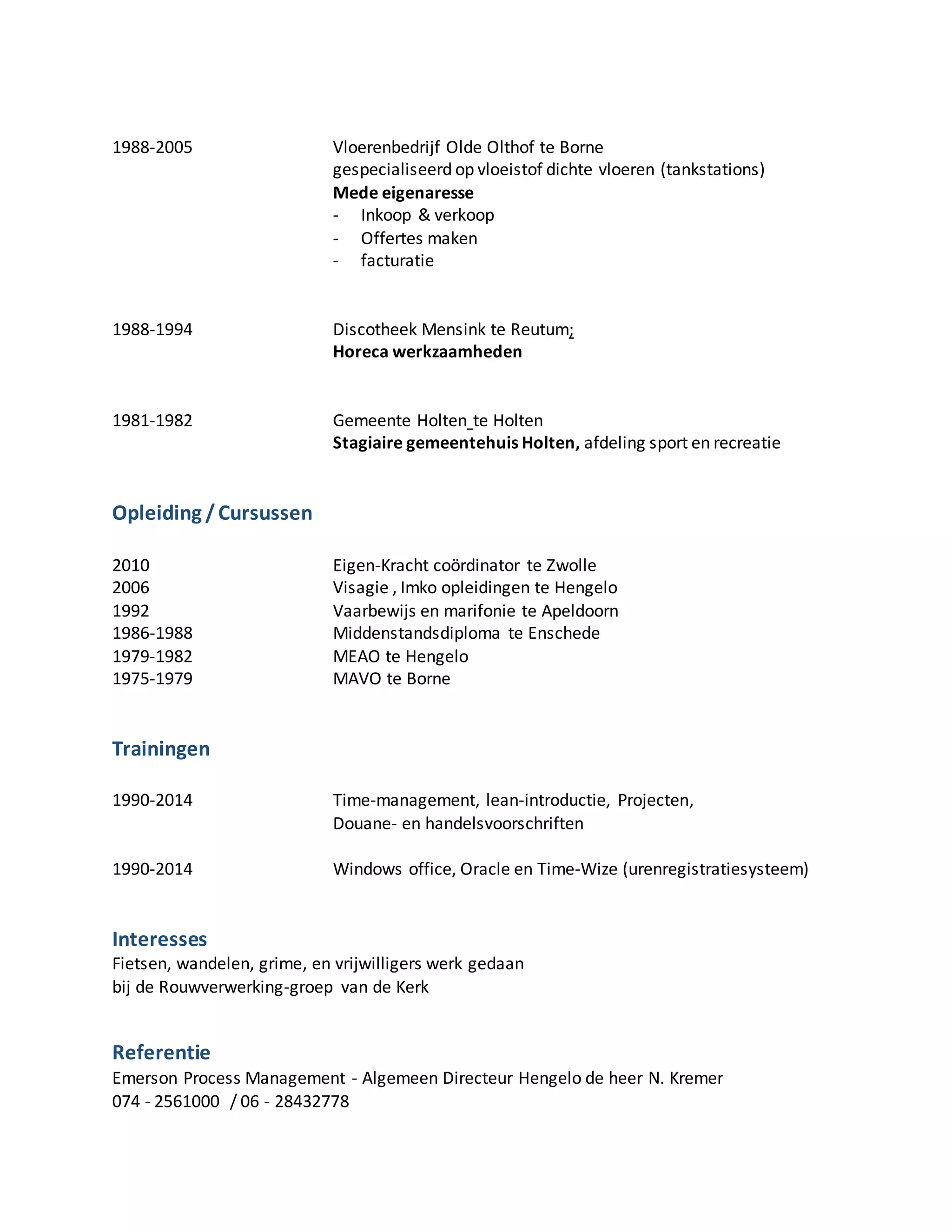 CV Renate Olde Olthof | DOCX