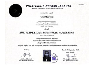 CV & PROTFOLIO DWI WAHYUNI | PDF