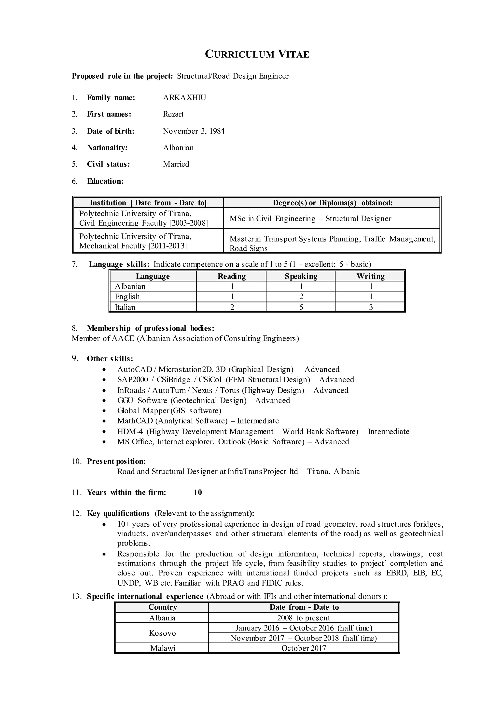 CV Rezart Arkaxhiu_Sep2018 | DOCX