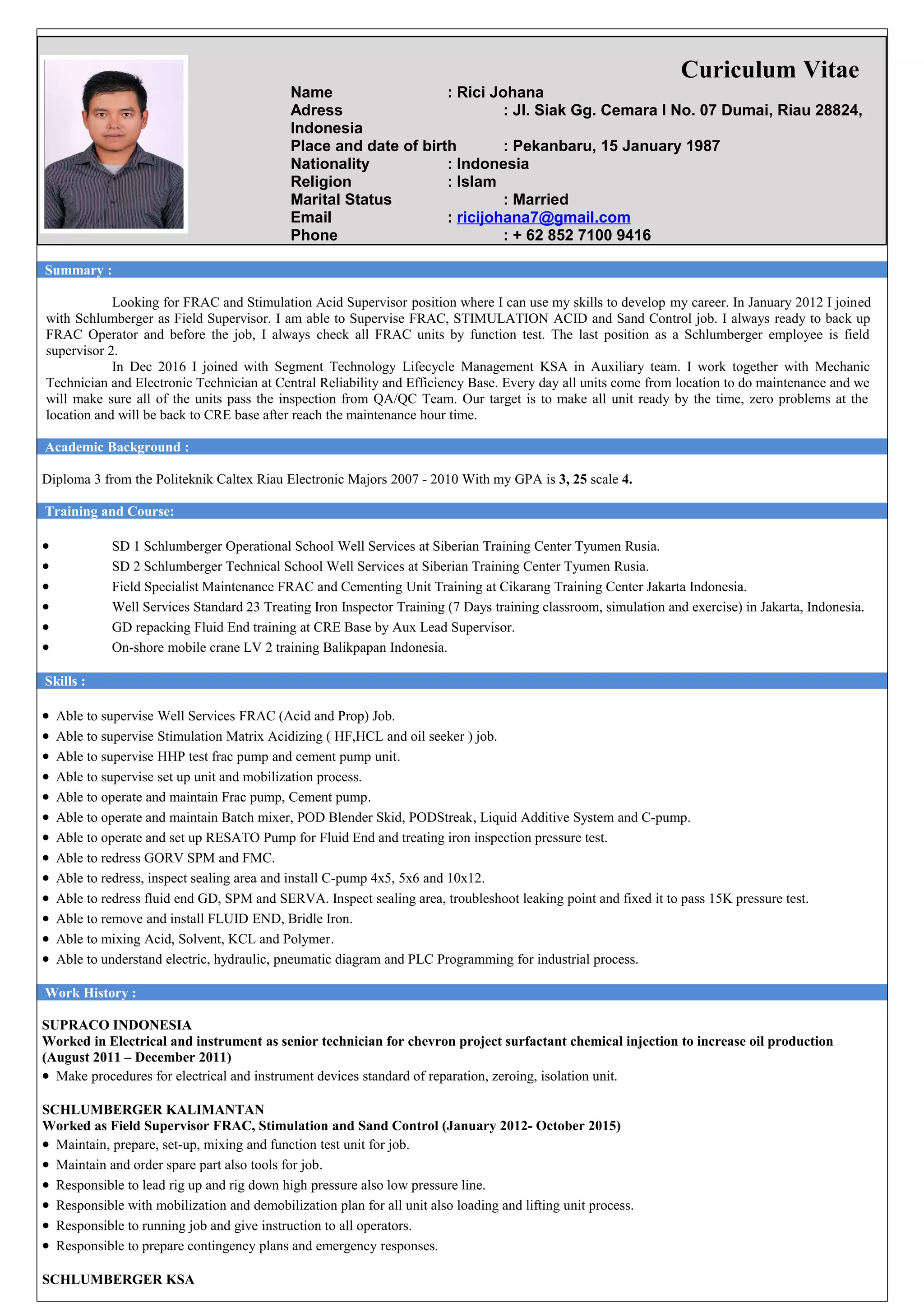 Cv rici johana aux spv | DOC