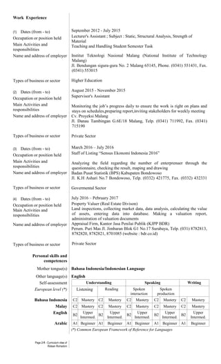 Cv ridwan romadoni | PDF