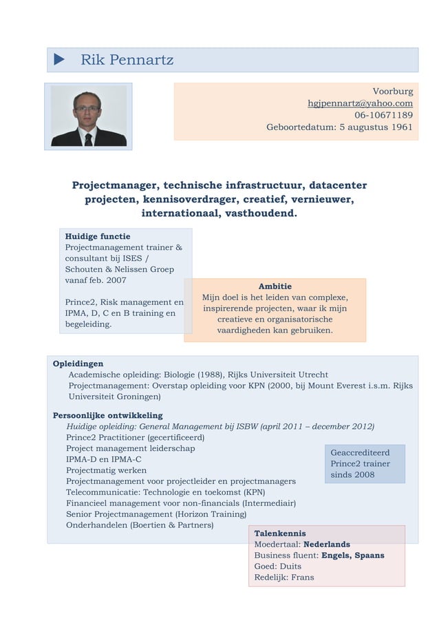 Cv Rik Pennartz V1.3 | PDF | Business | Business and Finance