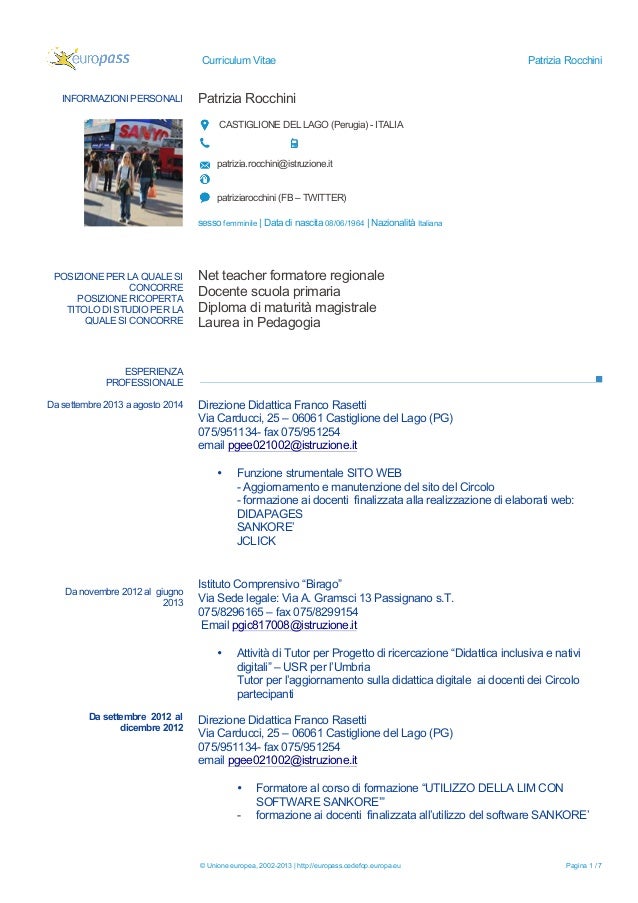 Curriculum Patrizia Rocchini