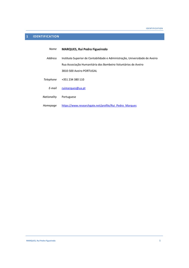 Cv rui marques_en | PDF