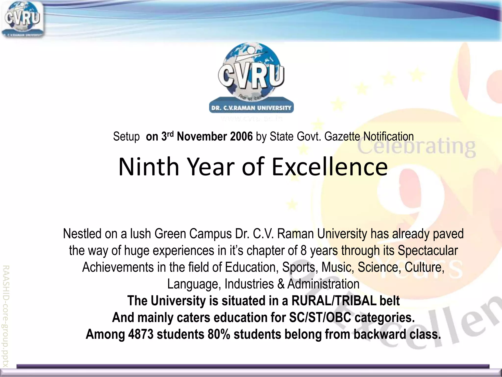 Get Dr. CV Raman University Review which are Genuine | PPTX | College ...