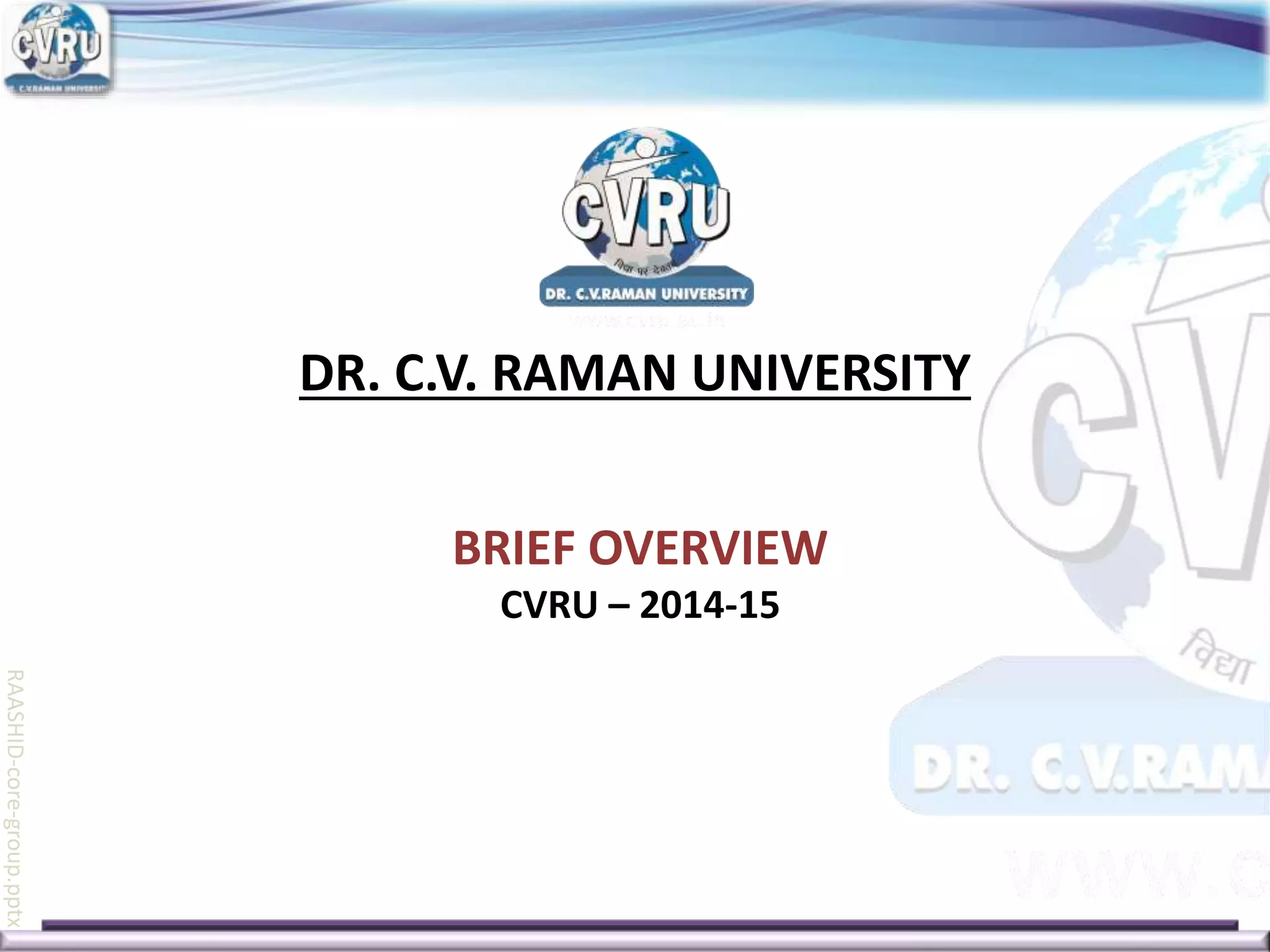 Get Dr. CV Raman University Review which are Genuine | PPT