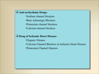 Cardiovascular system Pharmacology | PPT
