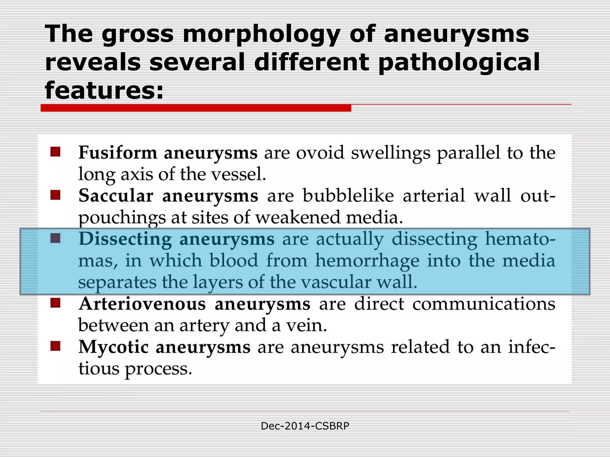 Cvs aneurysms&dissection-csbrp | PPT