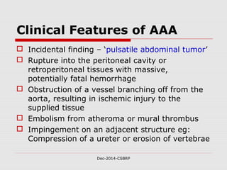 Cvs aneurysms&dissection-csbrp | PPT