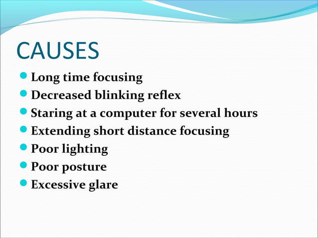 Computer Vision Syndrome | PPT | Eye and Vision Conditions | Diseases ...