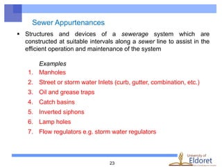CVS 535 - Watsewater Treatment PART LESSON 1 - Sewerage.pptx