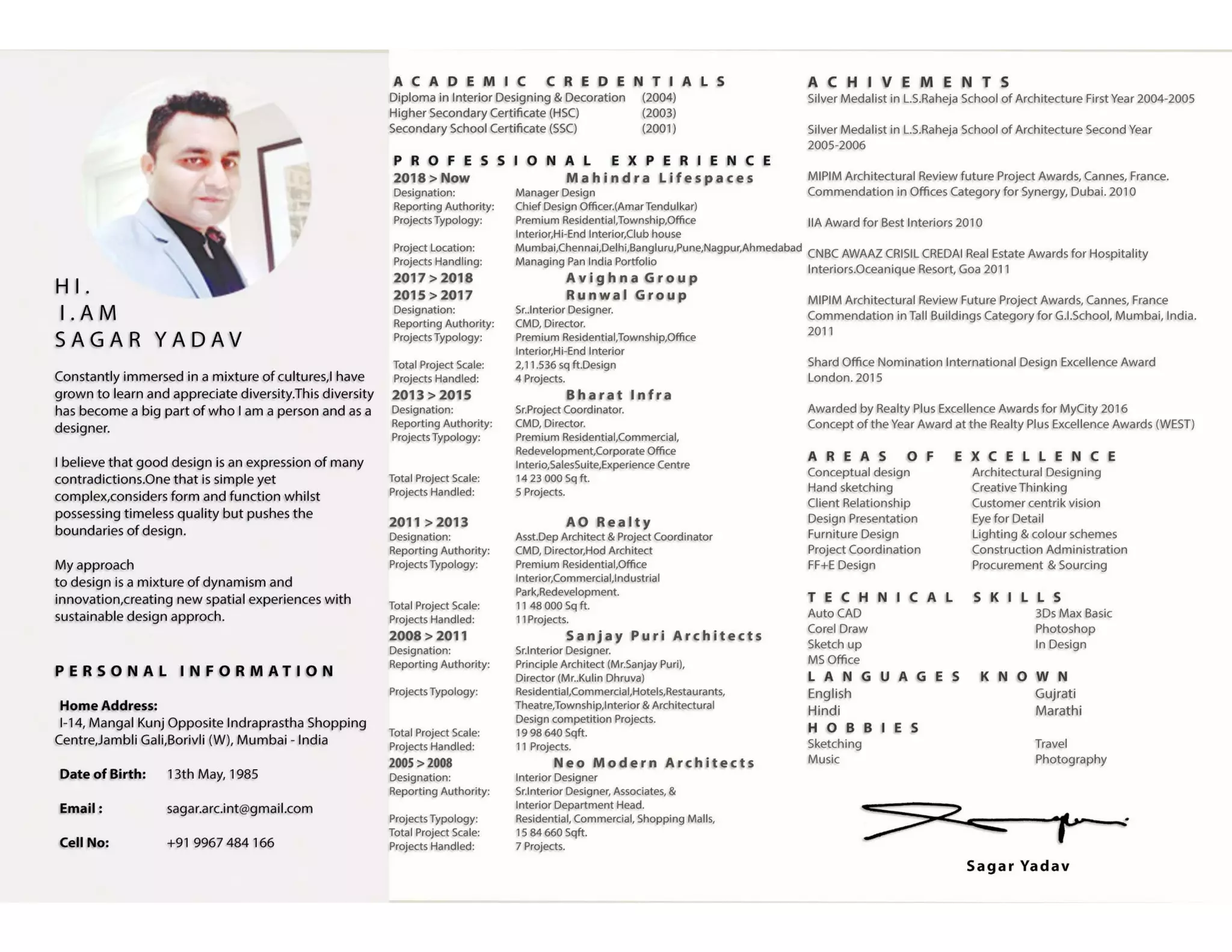 Cv Sagar Yadav | PPT