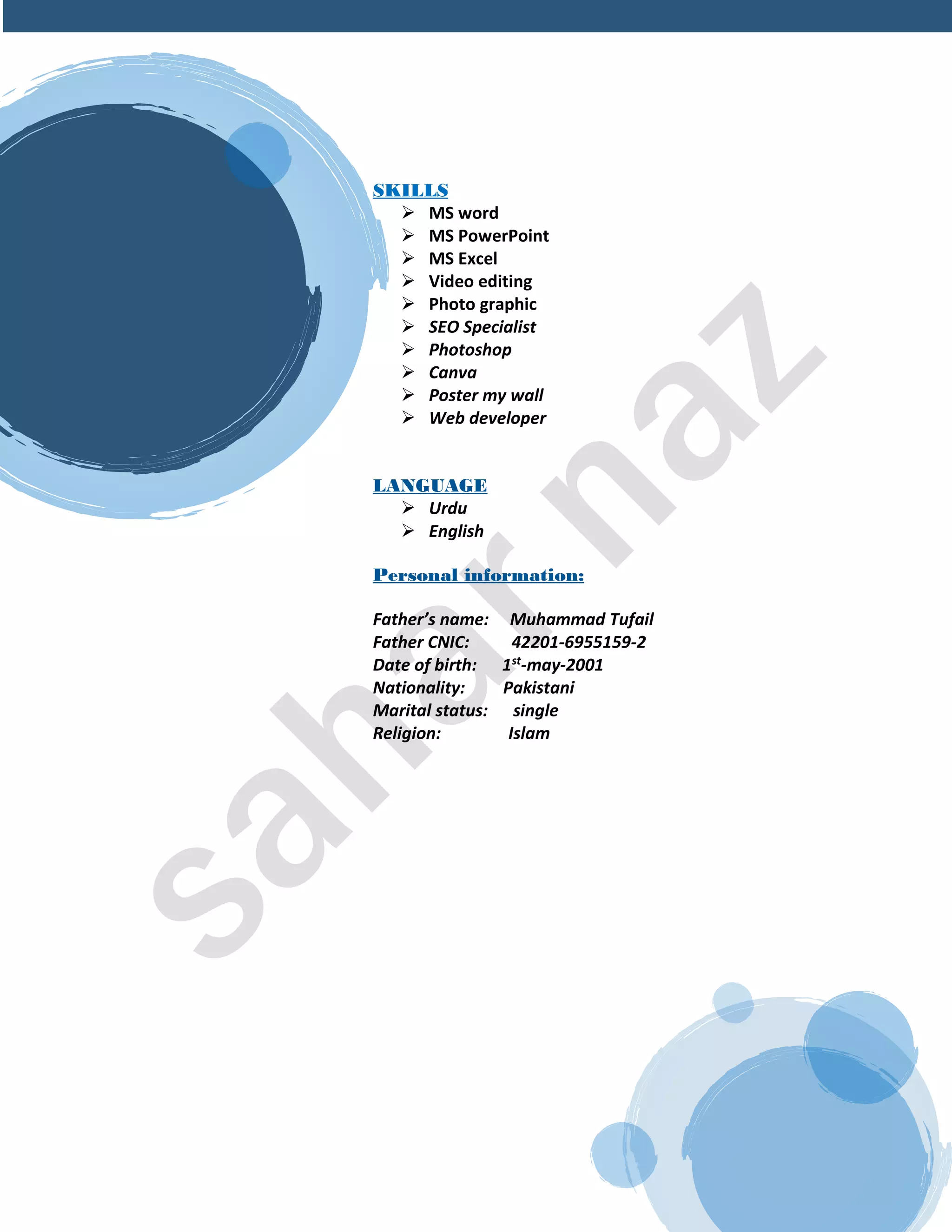 cv sahar naz TUFAIL in pDF.pdf
