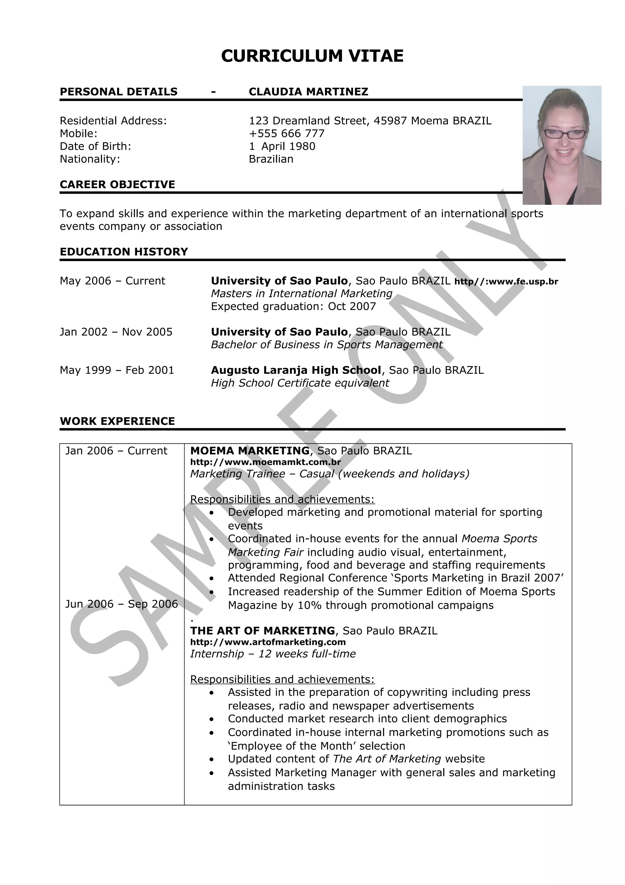 Cv sample | PDF