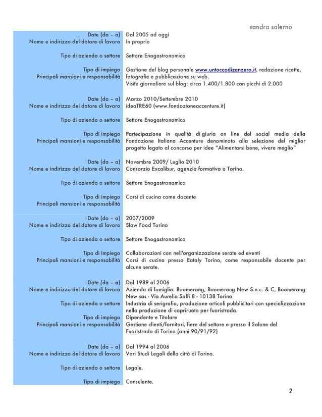 Cv Sandra Salerno 2011 | PDF