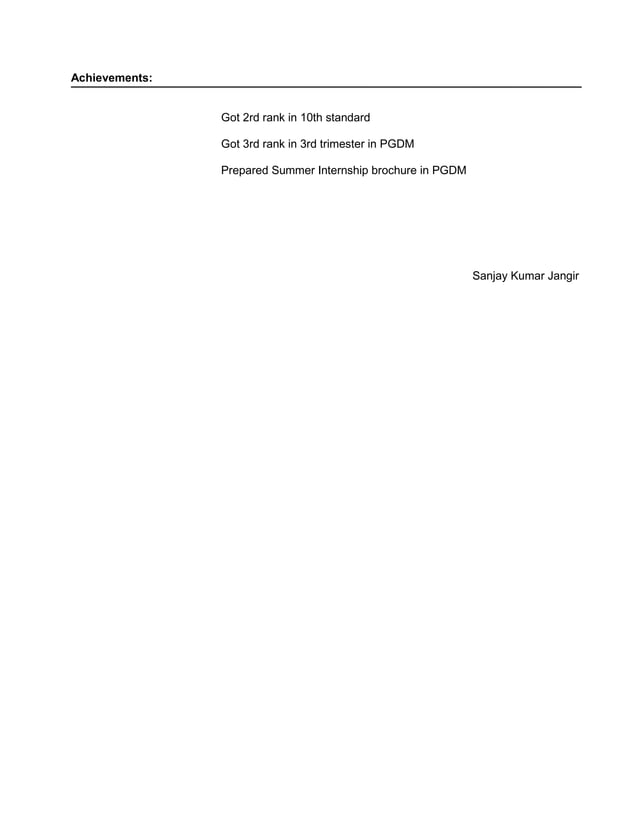 Cv Sanjay Jangir | PDF