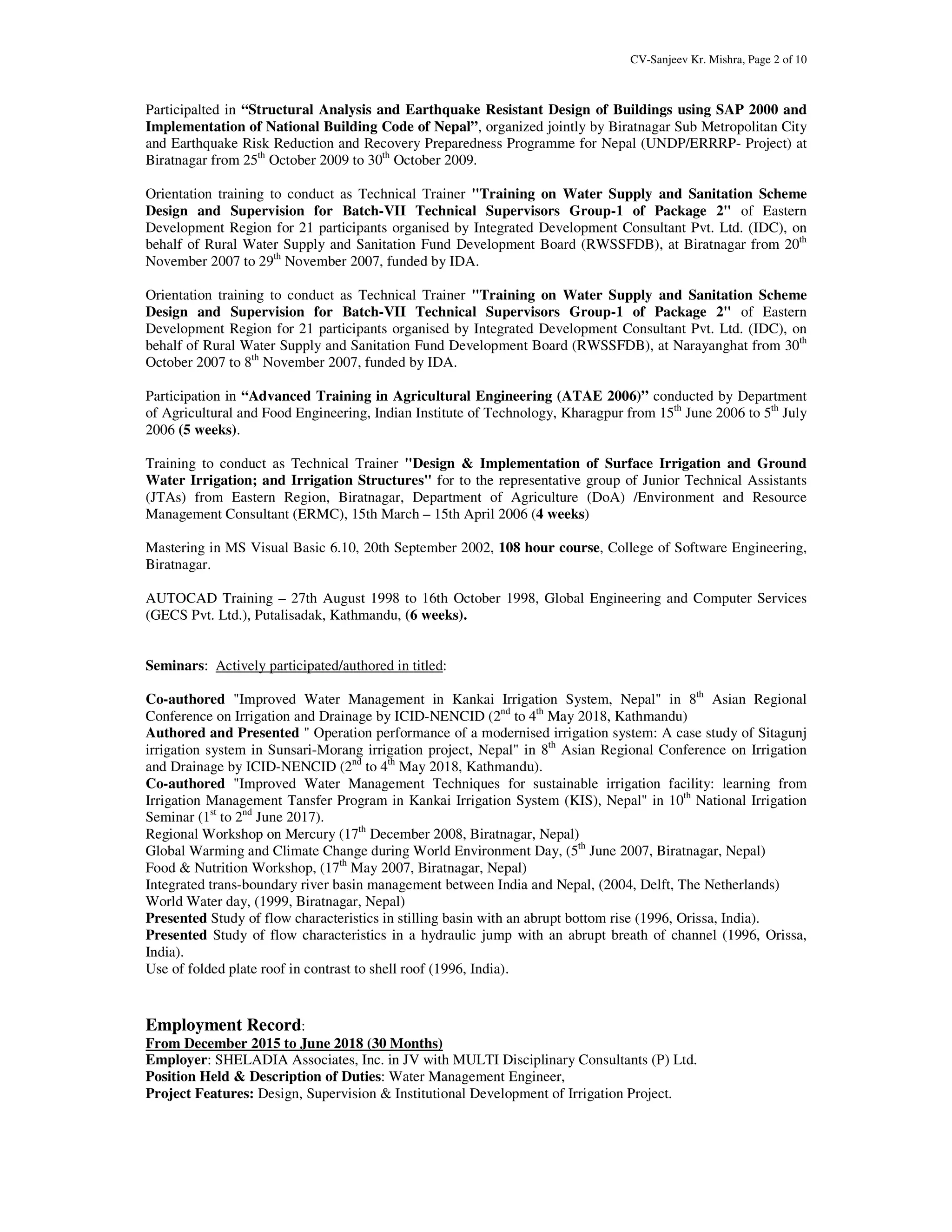 Cv sanjeev mishra_sep 2018 | PDF