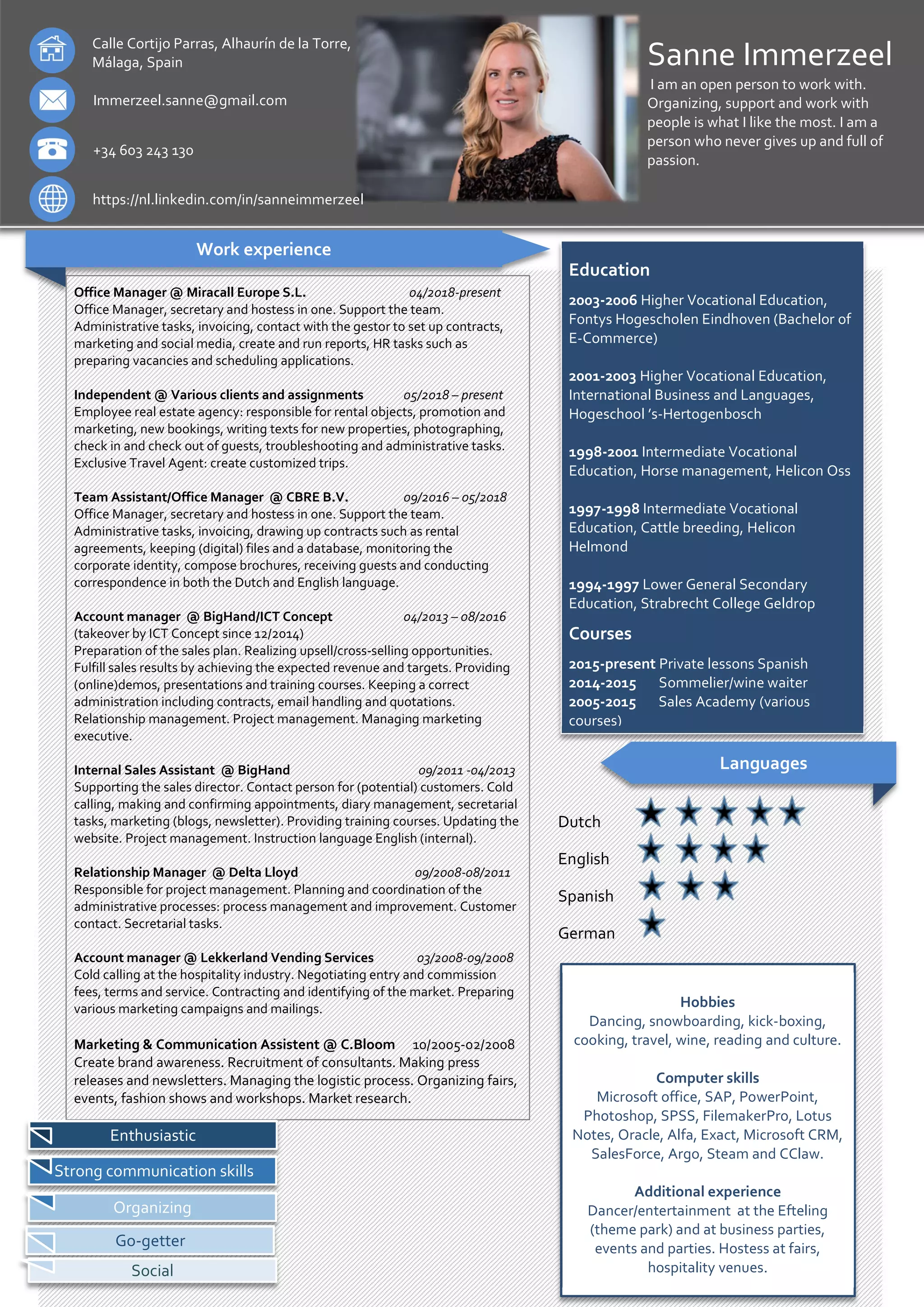 CV Sanne Immerzeel | PDF | Business Administration | Business