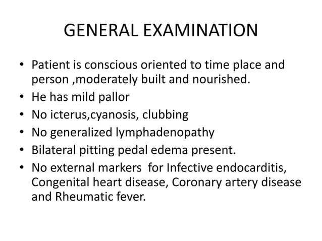 CVS CASE PRESENTTION examination of cardiovascular systempptx | PPTX