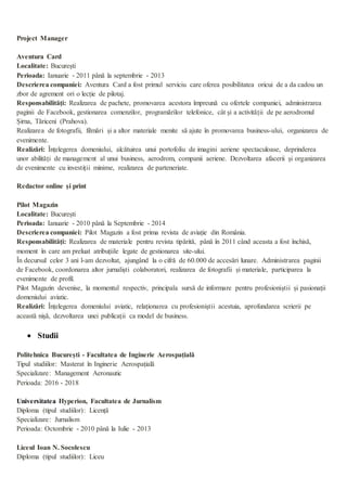 Sebastian Radu - CV | DOCX