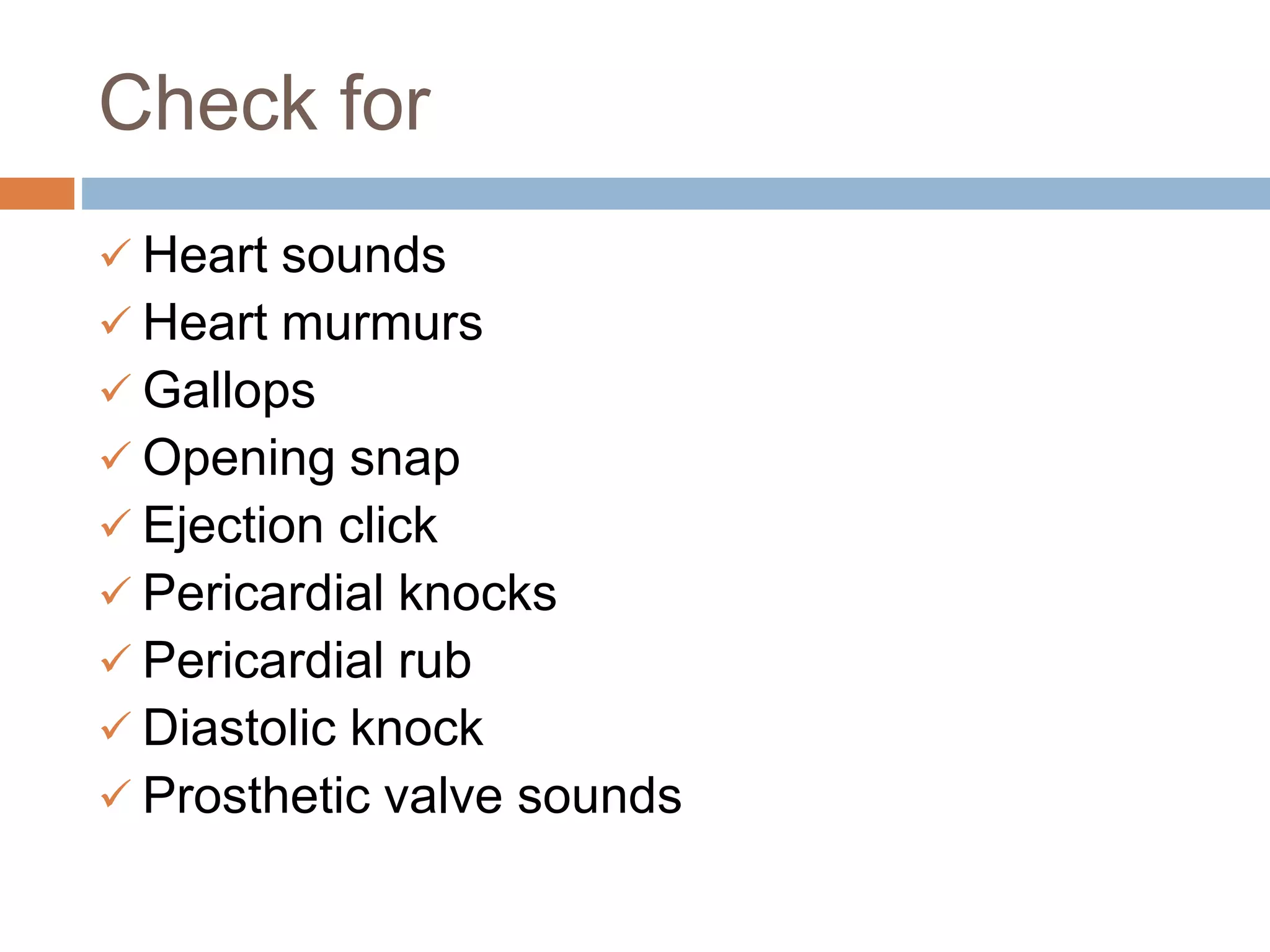 Percussion and Auscultation of CARDIOVASCULAR system. | PPTX