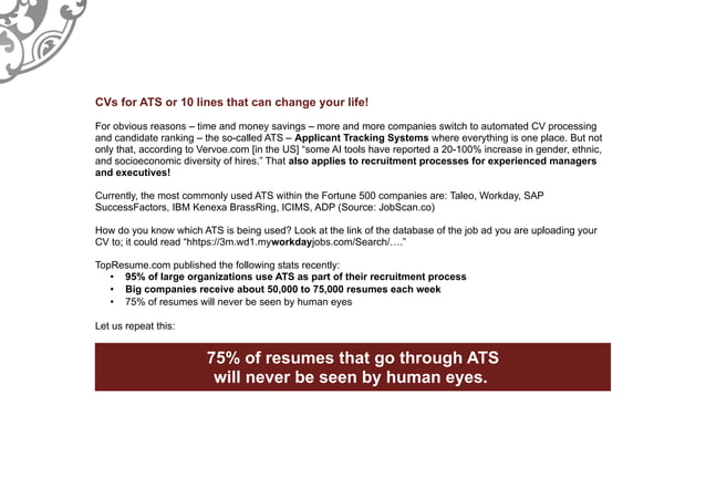 CVs for ATS | PPT