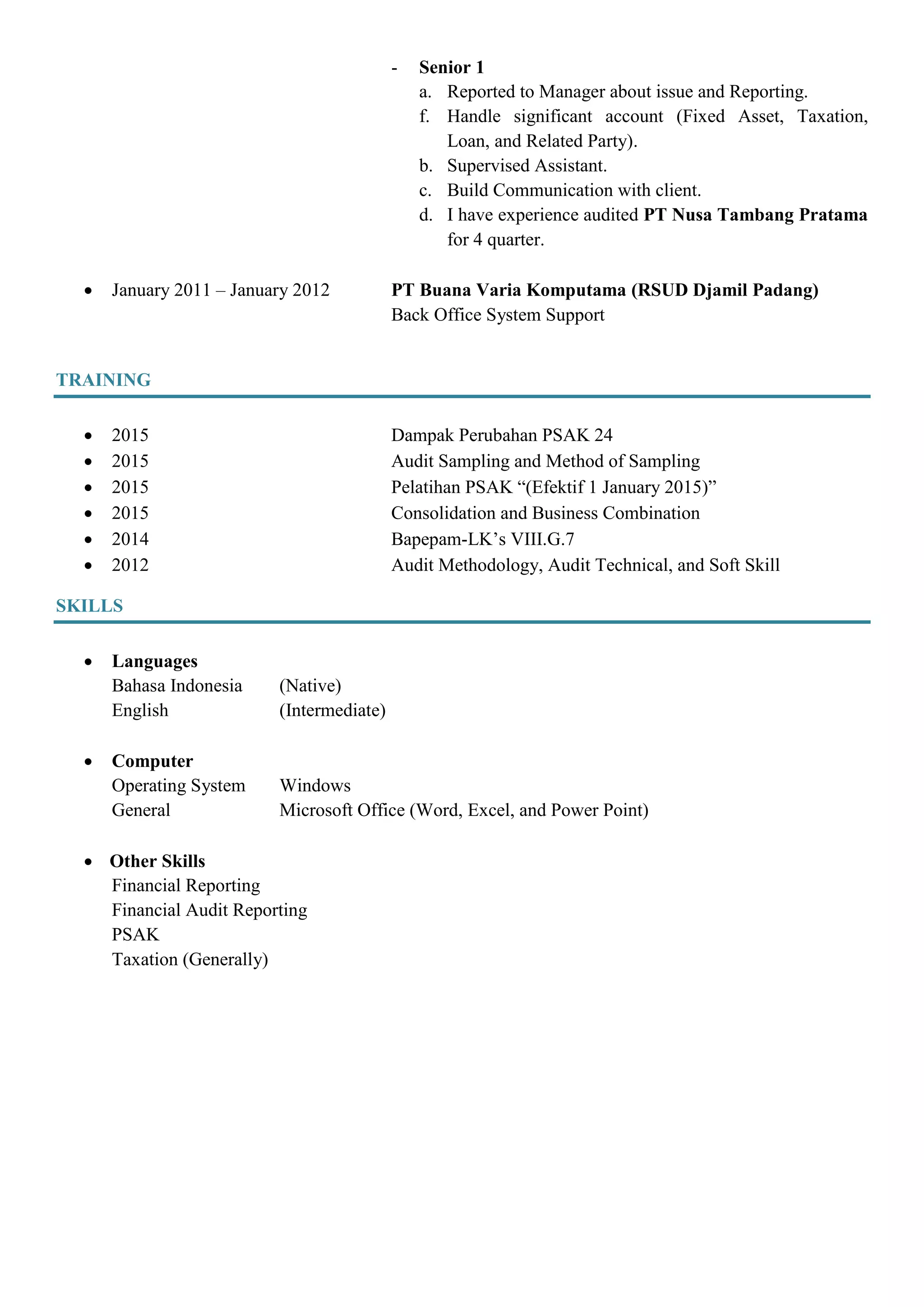 Cv shally indria utami | PDF