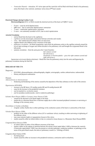 CardioVascular System Handouts | PDF