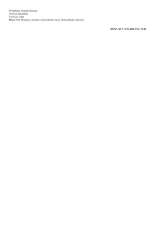 CardioVascular System Handouts | PDF