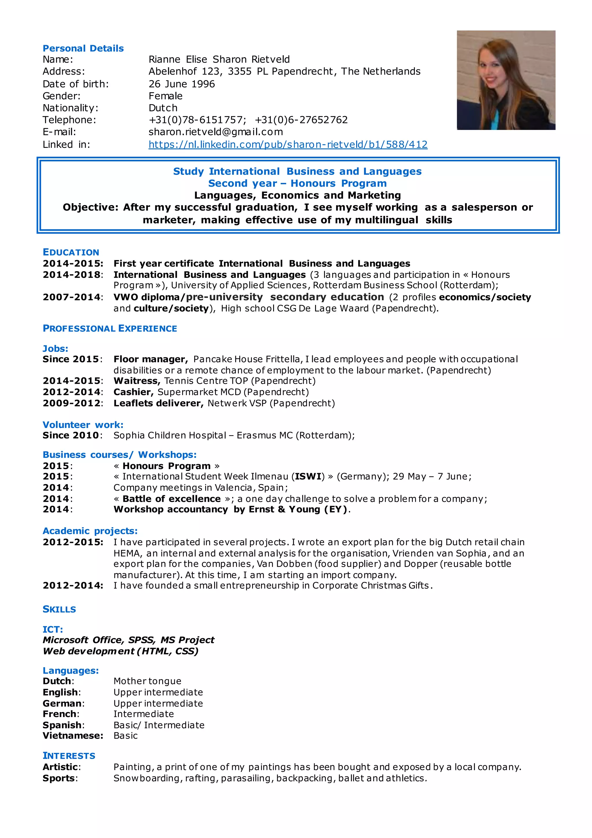 CV Sharon Rietveld | DOCX