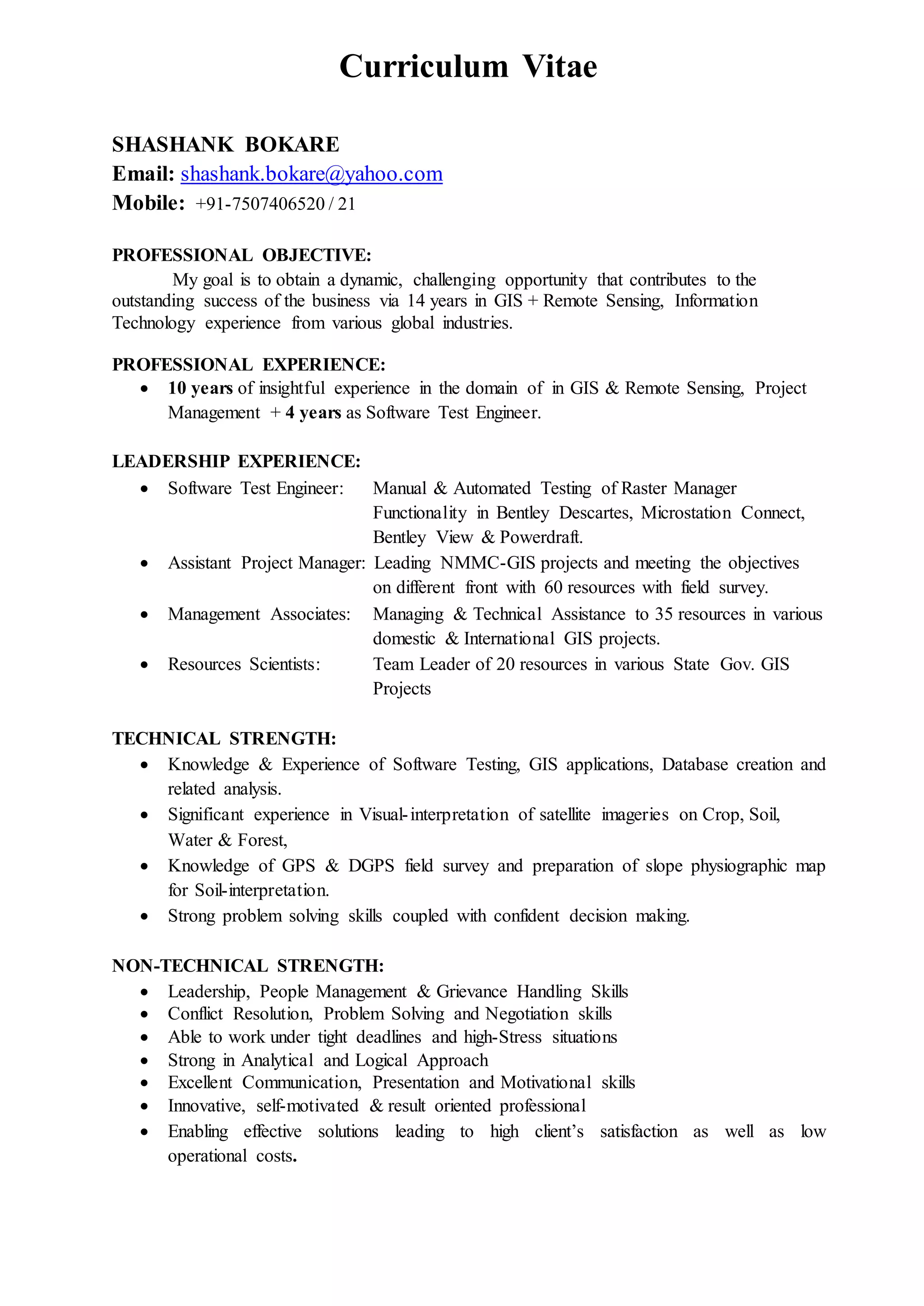 Cv shashank bokare | DOCX