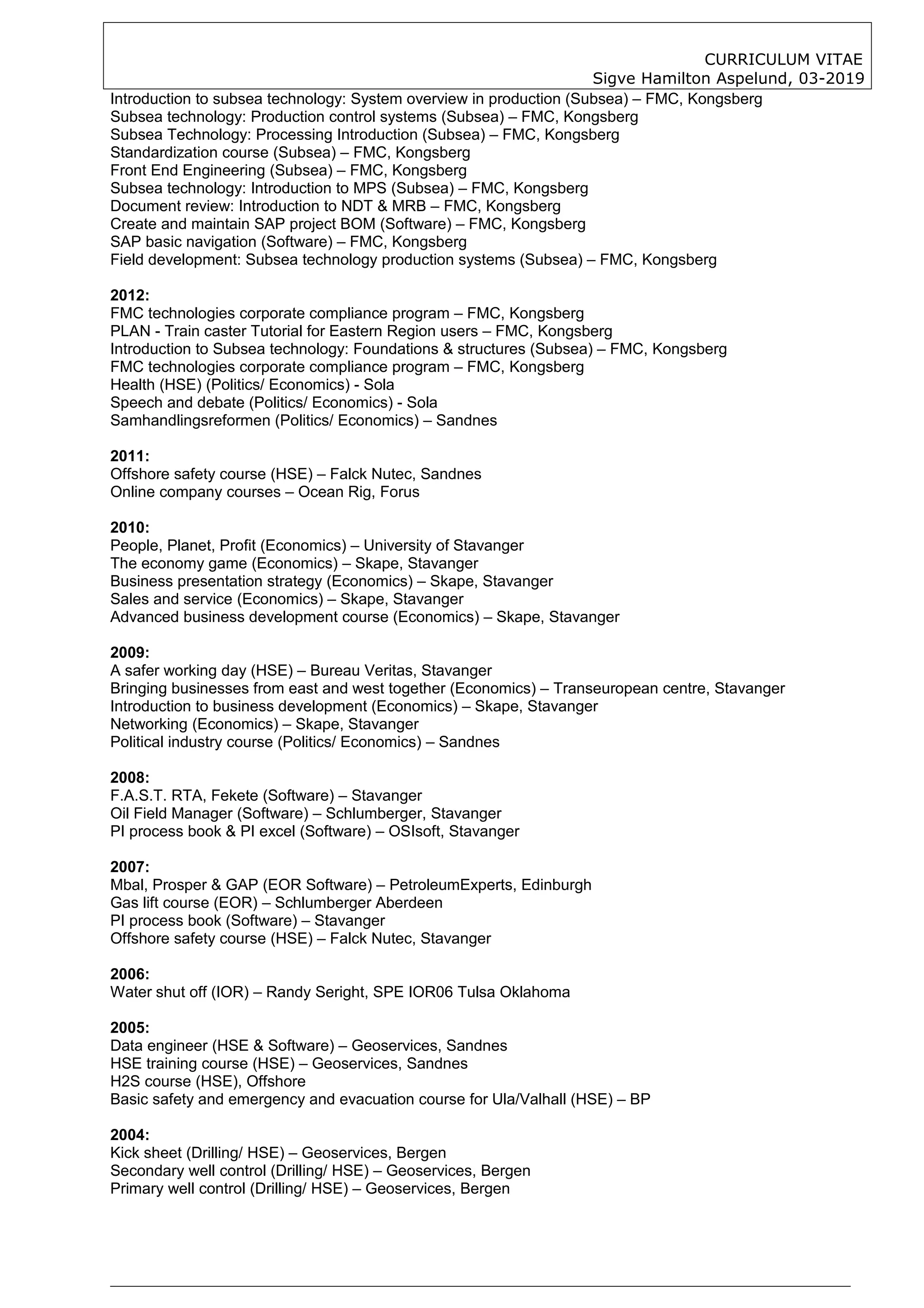 Cv sigve hamilton aspelund 032019 sv | PDF
