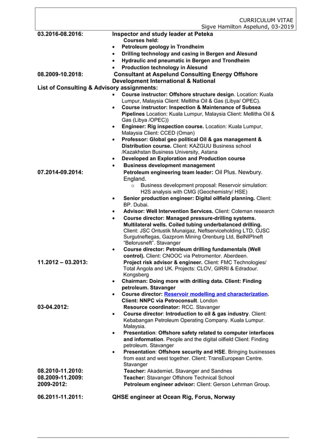 Cv sigve hamilton aspelund 032019 sv | PDF