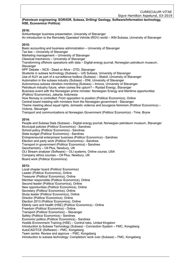 Cv sigve hamilton aspelund 032019 sv | PDF