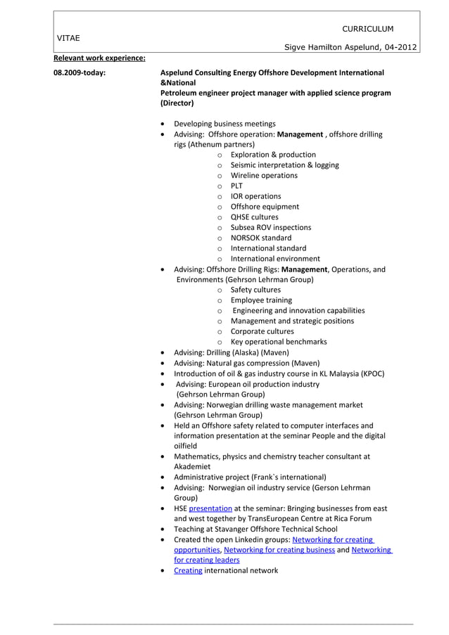 Cv sigve hamilton aspelund 042012 | PDF
