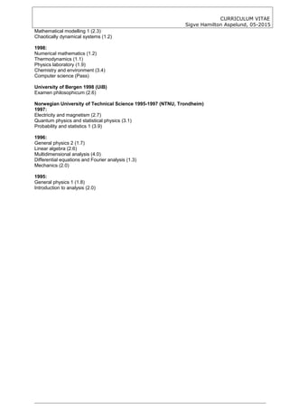 CV Sigve Hamilton Aspelund 052015 C | PDF
