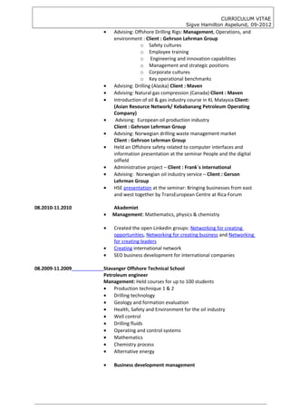 CV Sigve Hamilton Aspelund 092012 | DOC | Civil Engineering Industry ...