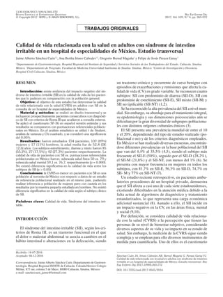SINDROME DE INTESTINO IRRITABLE METODOLOGIA DE LA INVESTIGACIÒN | PDF