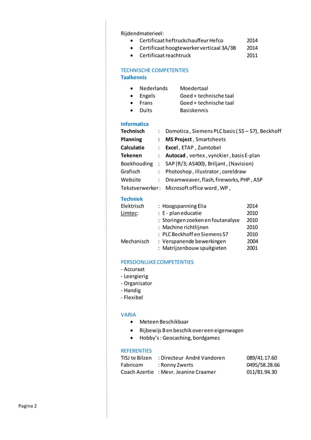 Cv sjabloon patrick kenens 17 07-2017 | PDF