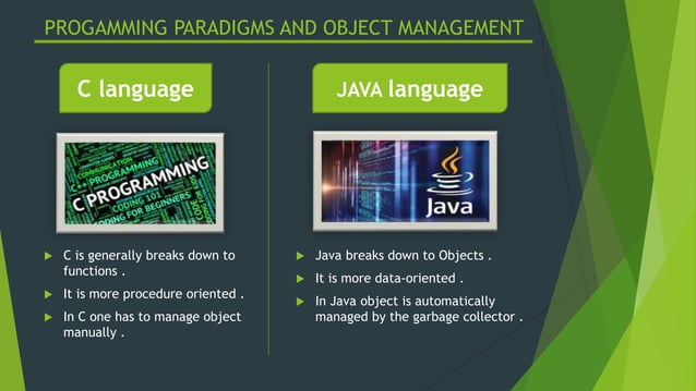 C vs JAVA.pptx | Programming Languages | Computing