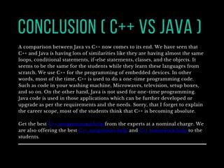 C++ vs java which is best for future | PPT