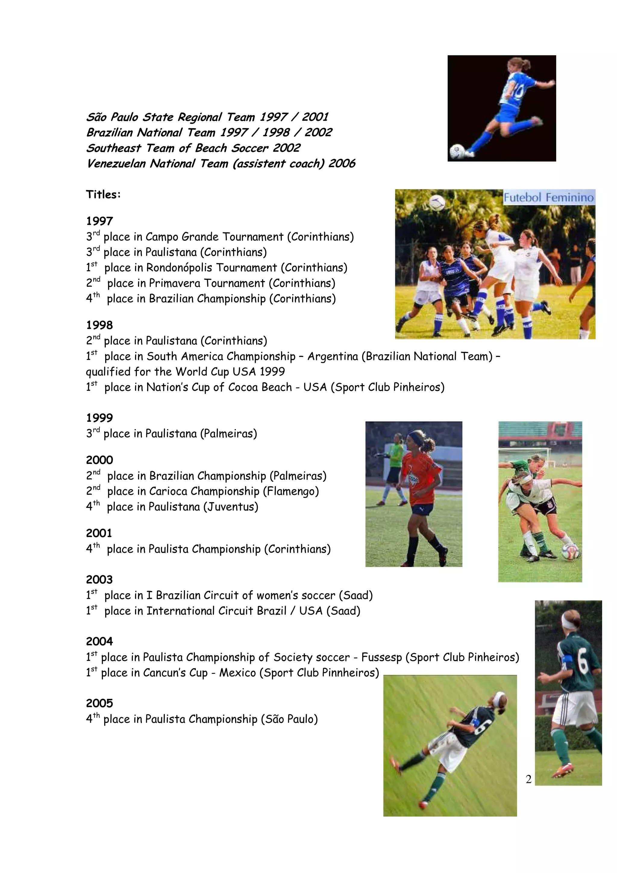 Cv Soccer Renata Capobianco 2010 | PDF