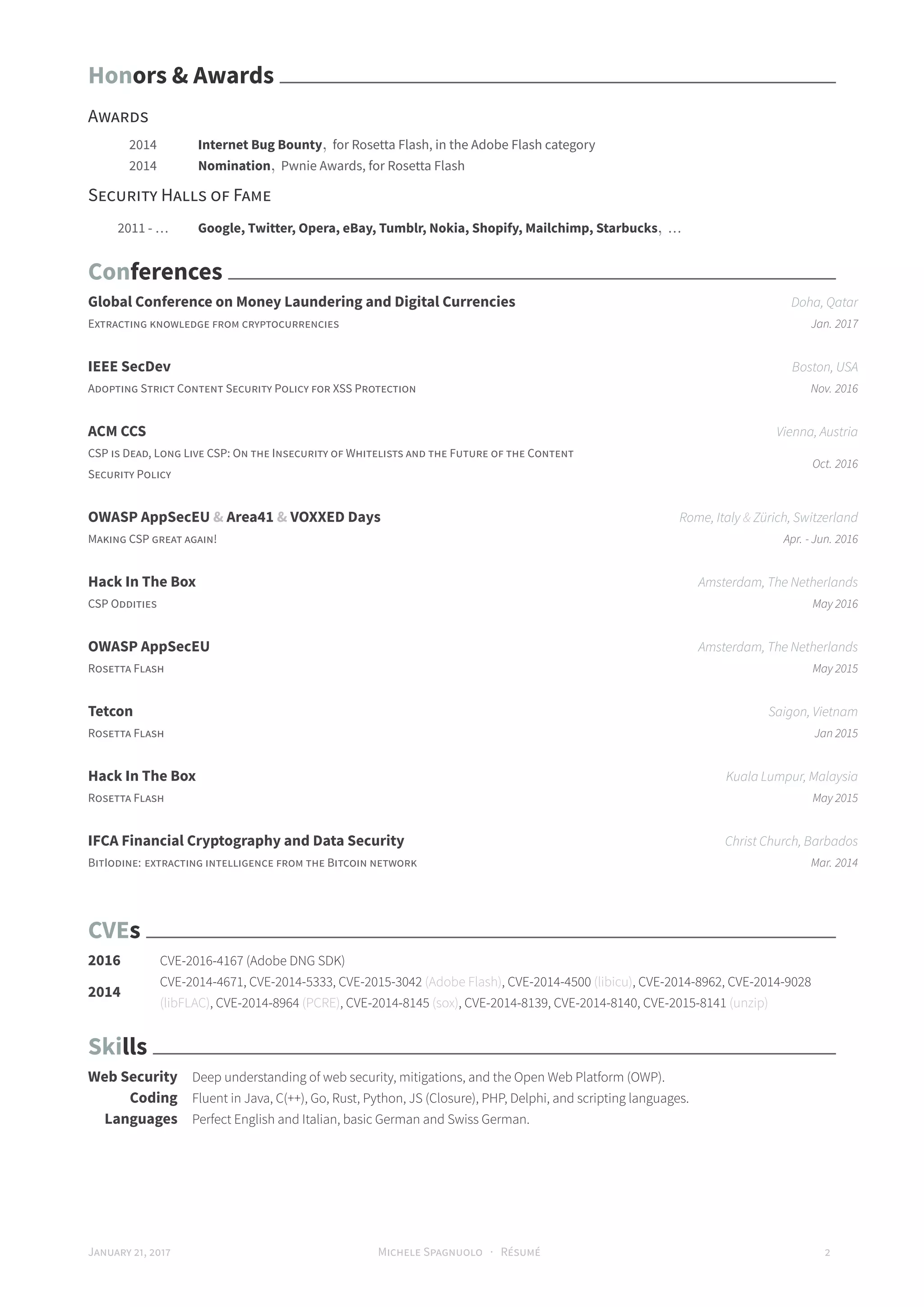 CV | Michele Spagnuolo | PDF