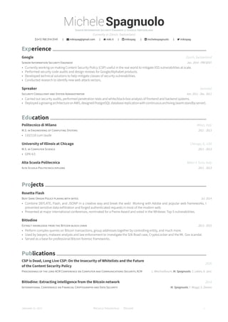 CV | Michele Spagnuolo | PDF