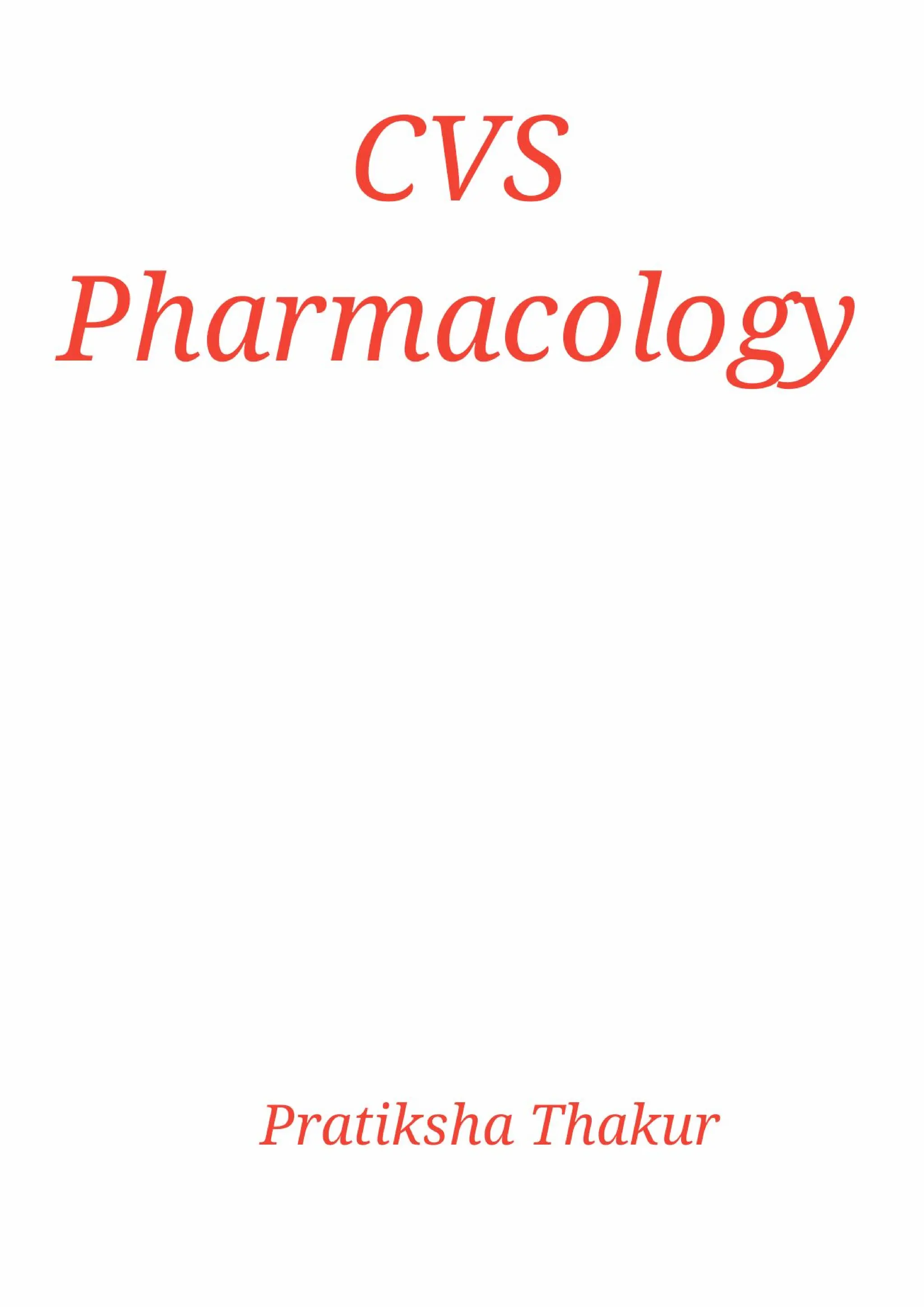 CVS Pharmacology | PDF