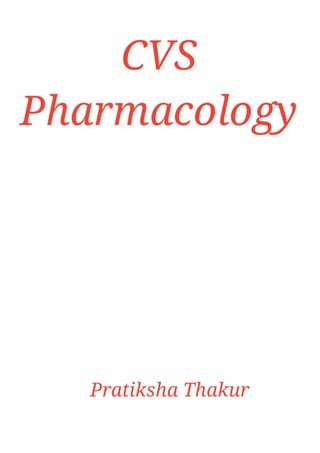 CVS Pharmacology | PDF