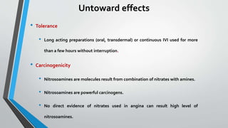 Pharmacology of Organic Nitrates | PPTX
