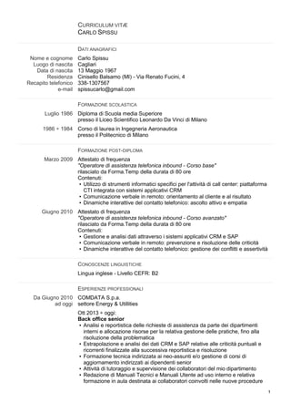 Cv spissucarlo | PDF